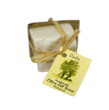 Handmade Olive Oil Soap NATURAL 80 - 85 gr - Thelandofcorfu